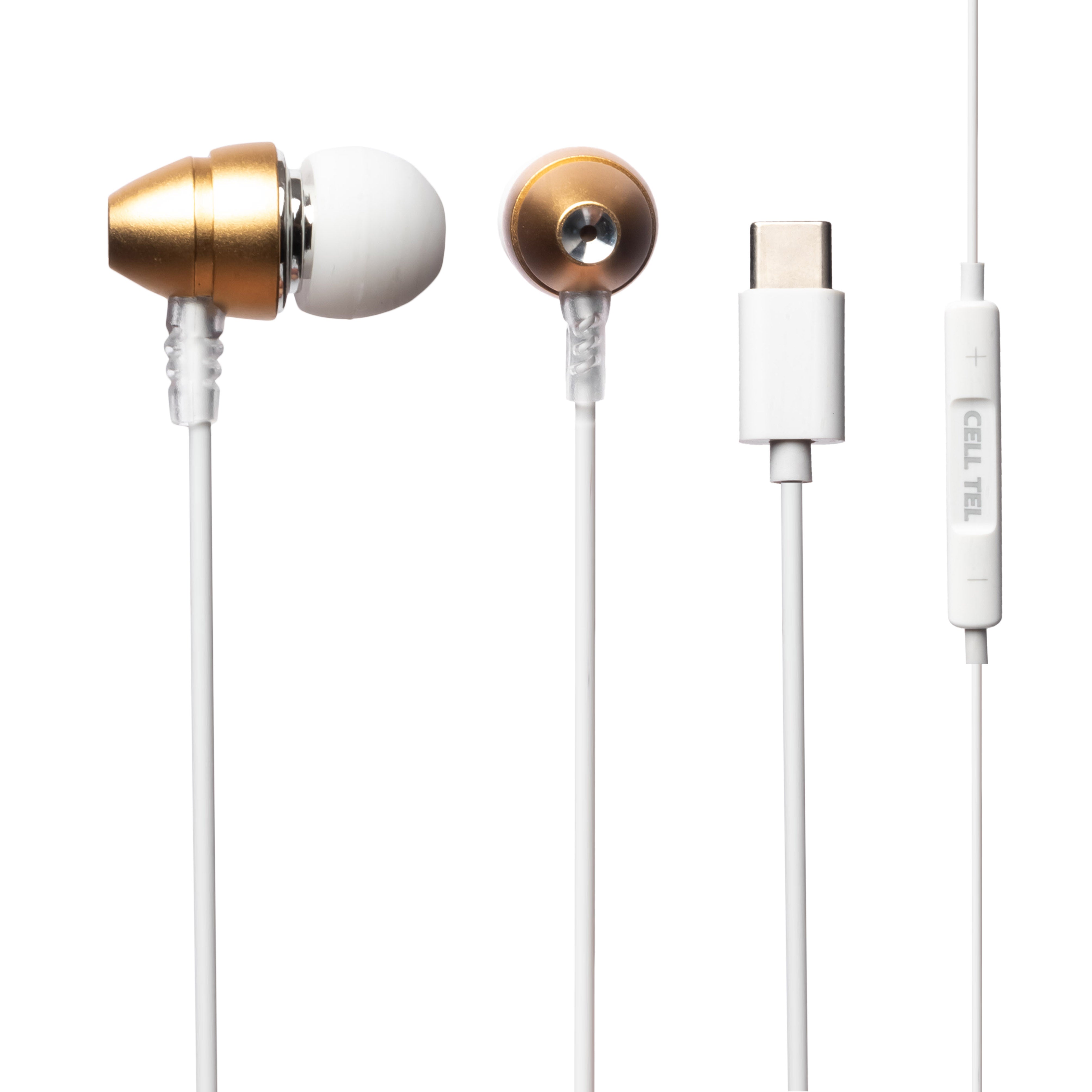 Cell Tel Type-C Stereo Earphone, White - CT-10H – Electronic House