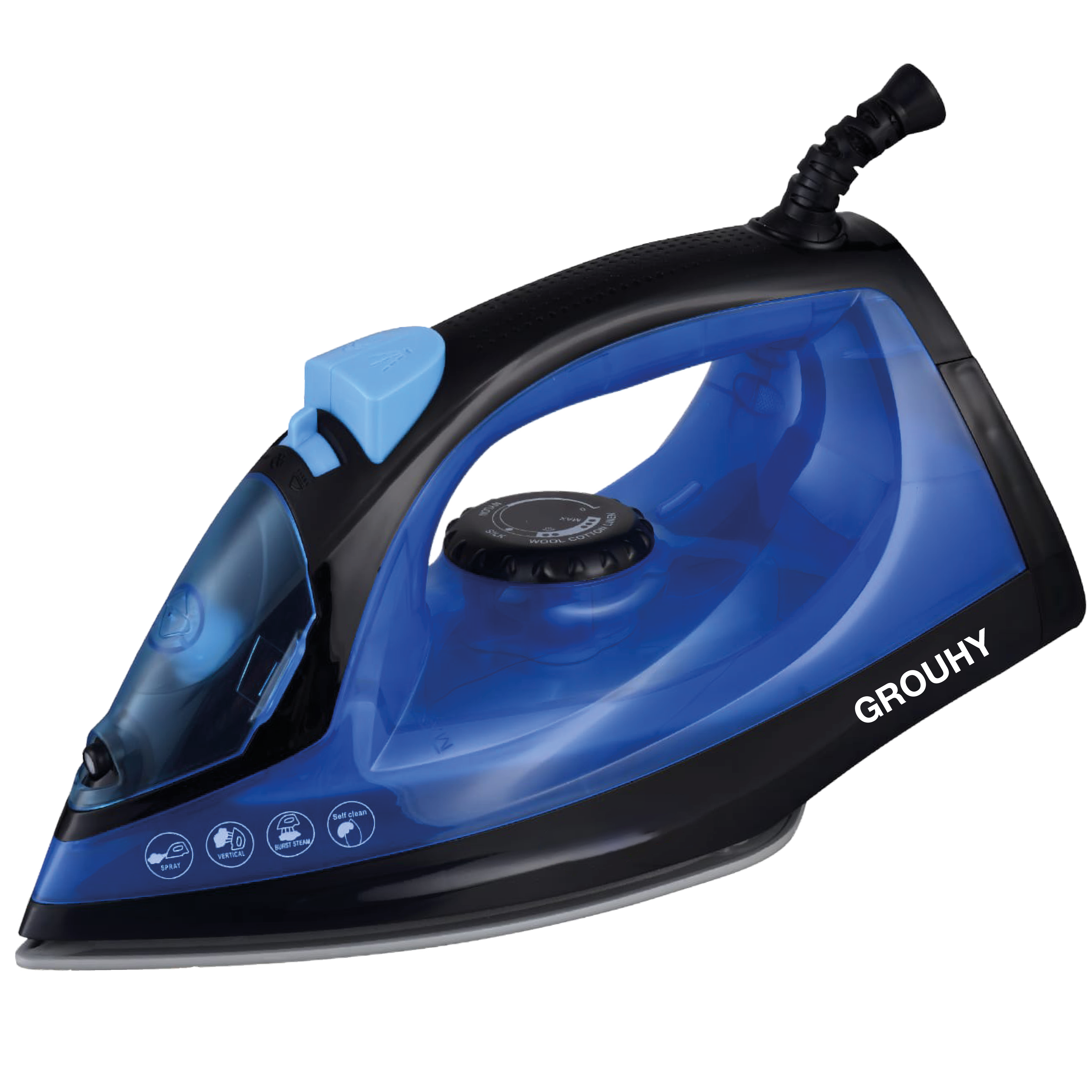 Grouhy- Steam Iron Ceramic - 1600 Watt - Gsw103iR1.6B – Electronic House