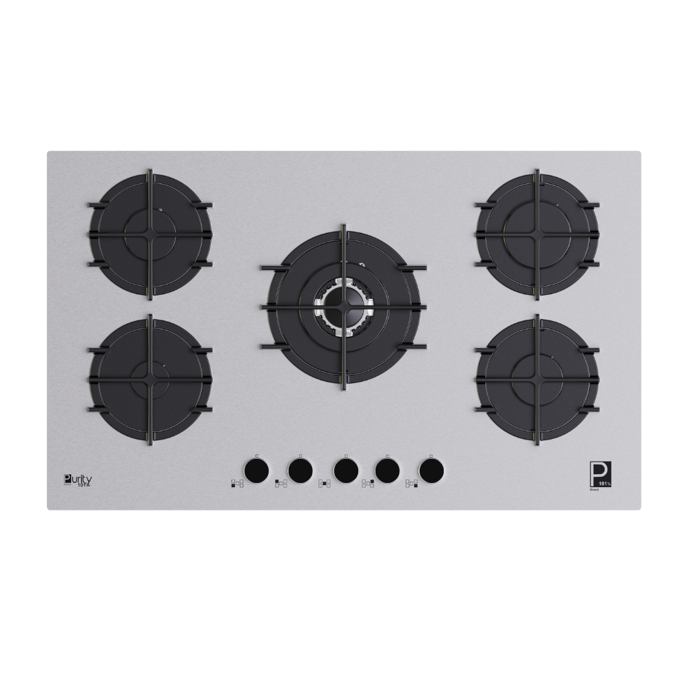 Purity Built In Heavy Duty Gas Hob, 90 cm, 5 Burners, Silver - HPT911S ...