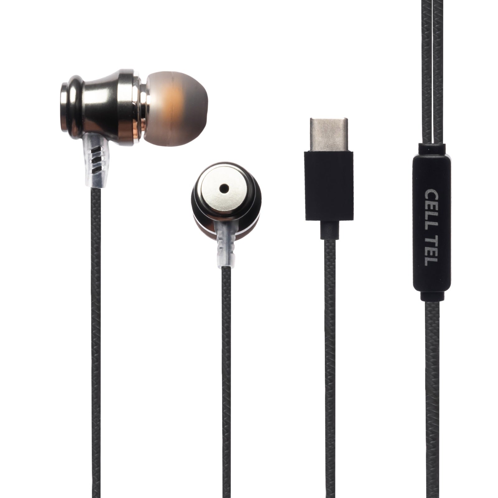Cell Tel Type-C Stereo Earphone, Black - CT-20H – Electronic House