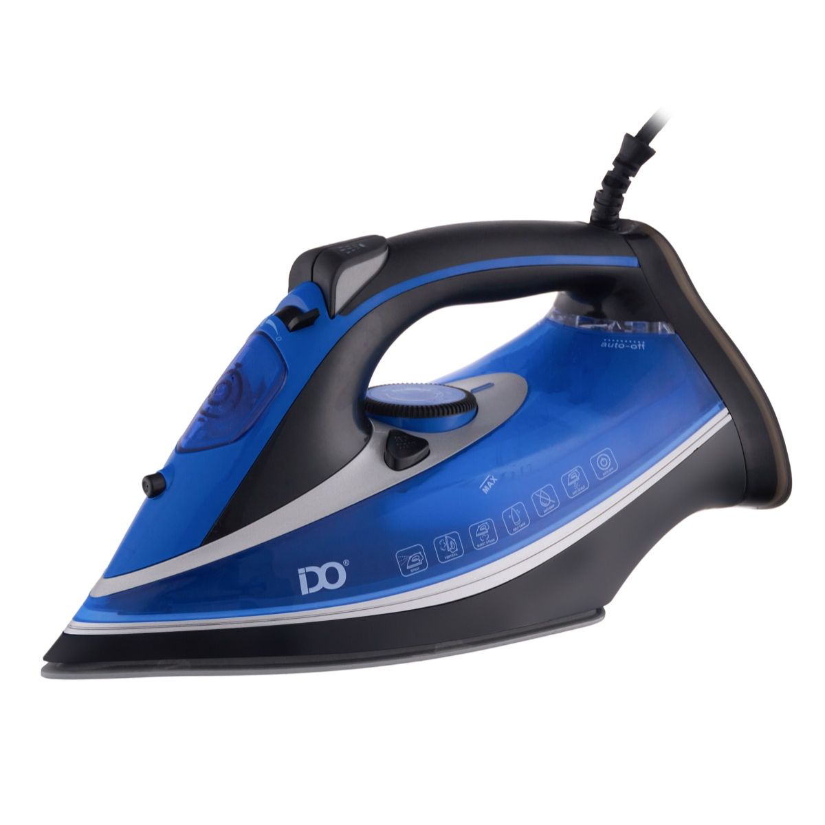 iDO Steam Iron , 400 ml, 2800 Watt, Black & Blue - SI2800-BBK ...
